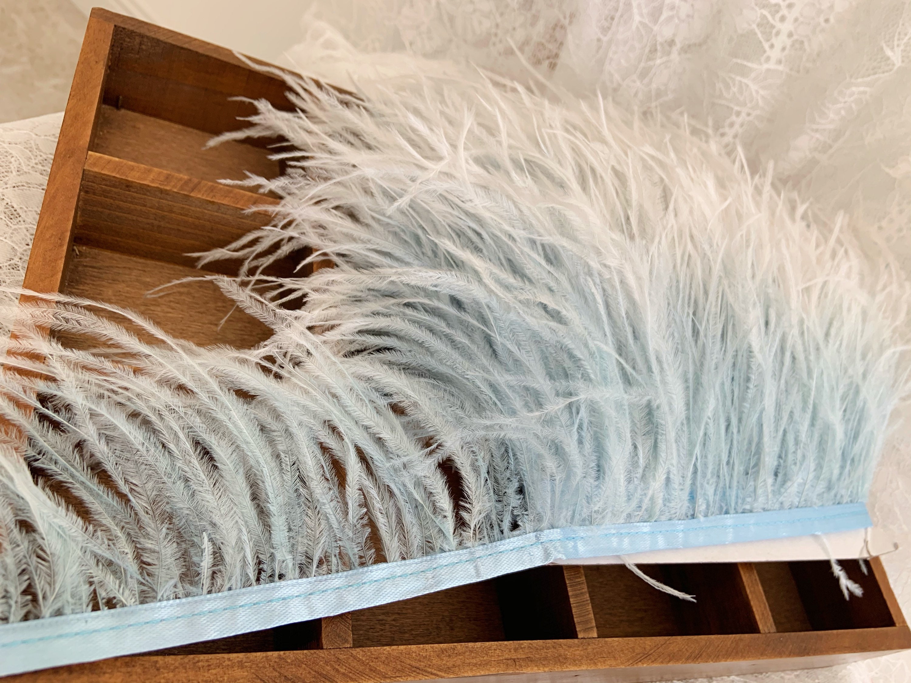 Ostrich Feather Fringe trim with ombre color ostrich feather | Etsy