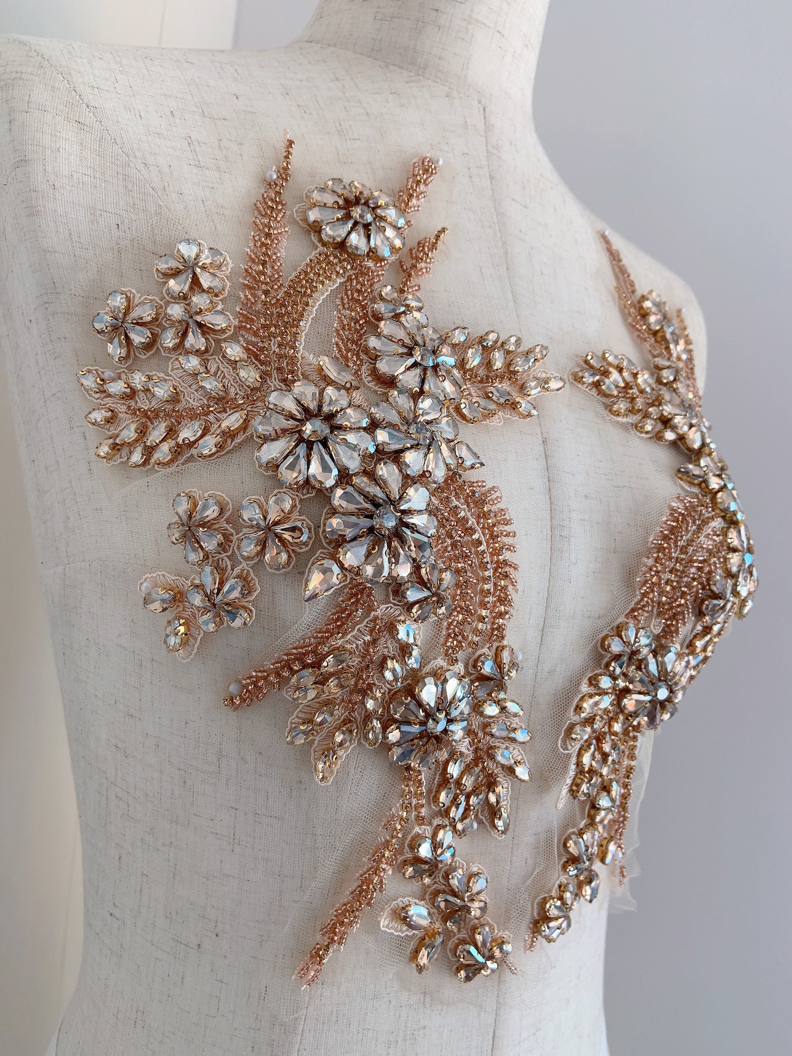 Iridescent Rhinestone Applique Sparkle Crystal Applique - Etsy