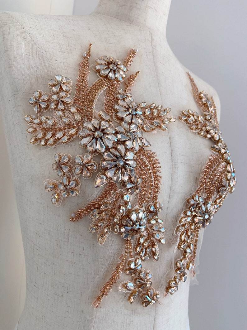 Iridescent Rhinestone Applique Sparkle Crystal Applique - Etsy