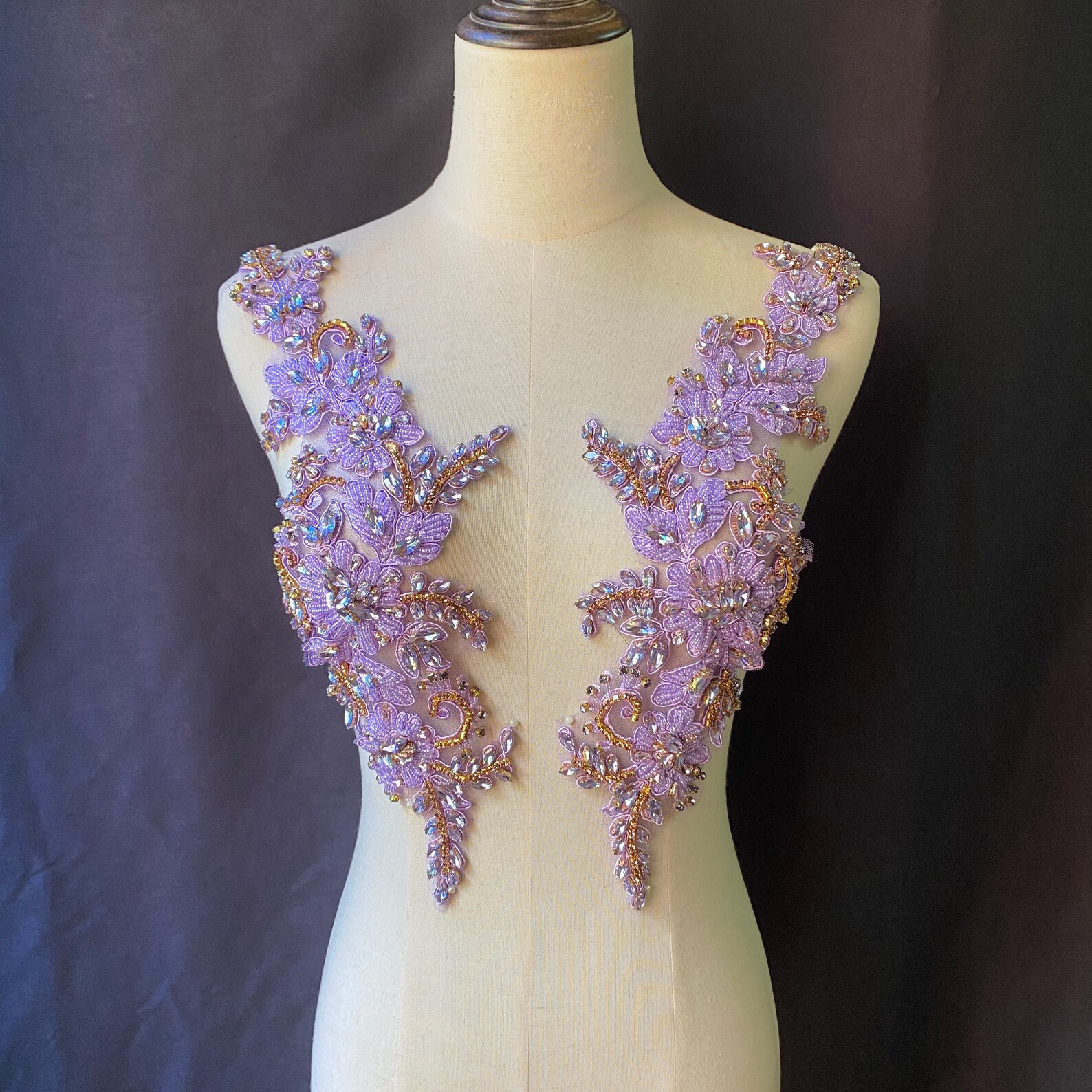 Light Pink Rhinestone Applique, Crystal Bodice Patch, Rhinestone ...