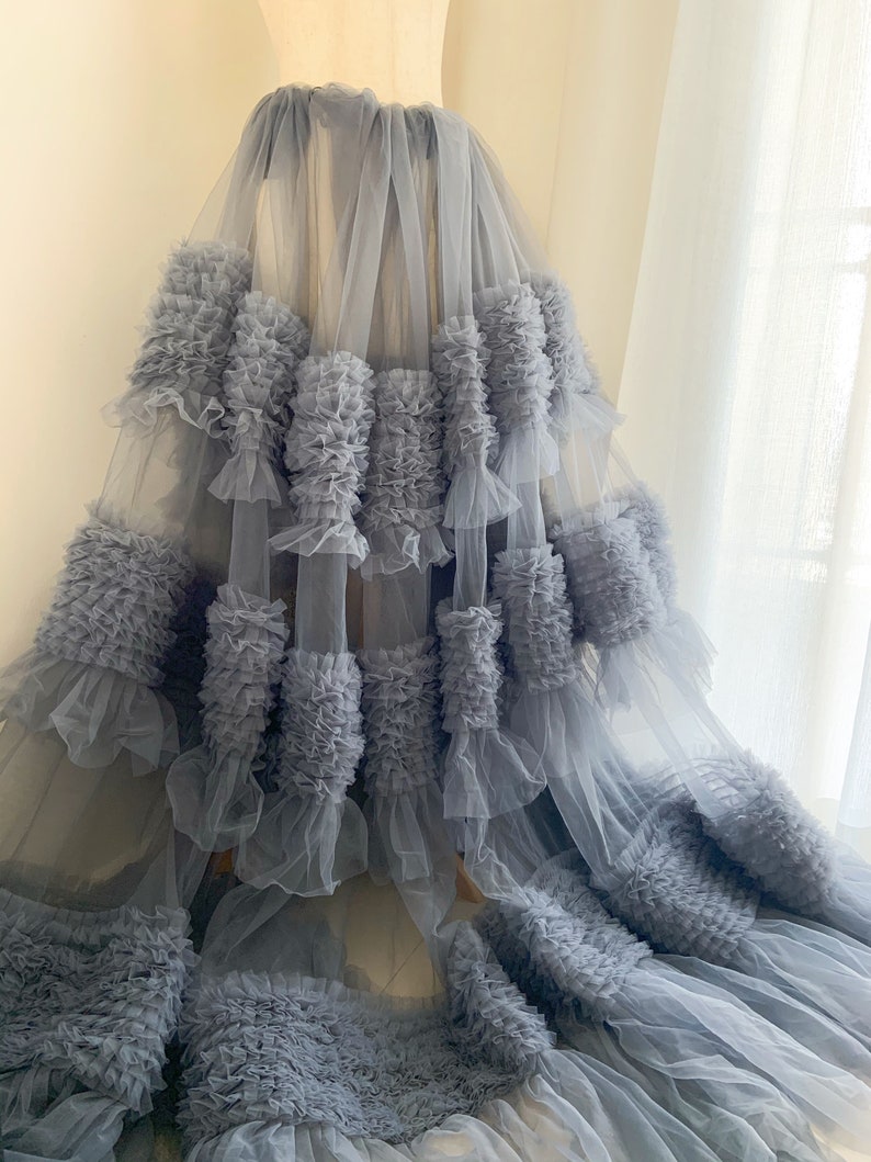 Puffy Dust Blue Ruffle Fabric for Cake Dress Soft Tulle - Etsy