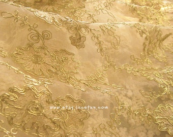 Gold Lace Fabric - Etsy