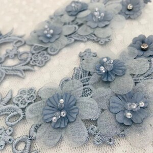 Pale Blue Lace Applique, 3D Flowers Lace Applique Motif, 2pcs - Etsy