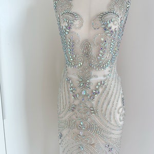 Large Iridescent Rhinestone Appliqué, Rhinestone Bodice Dress, Crystal ...