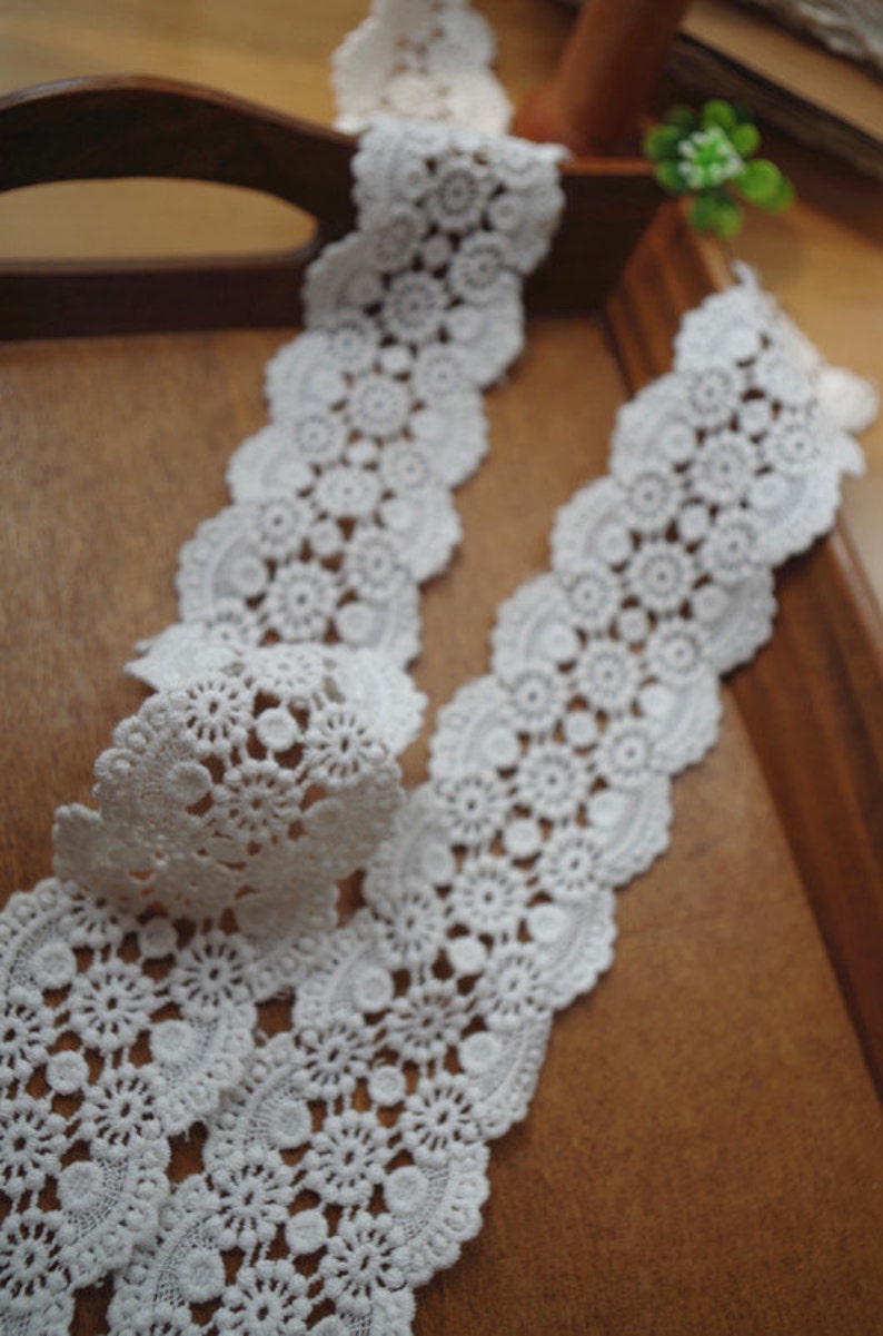 Off White Cotton Lace Trim Cotton Crocheted Lace Trim | Etsy
