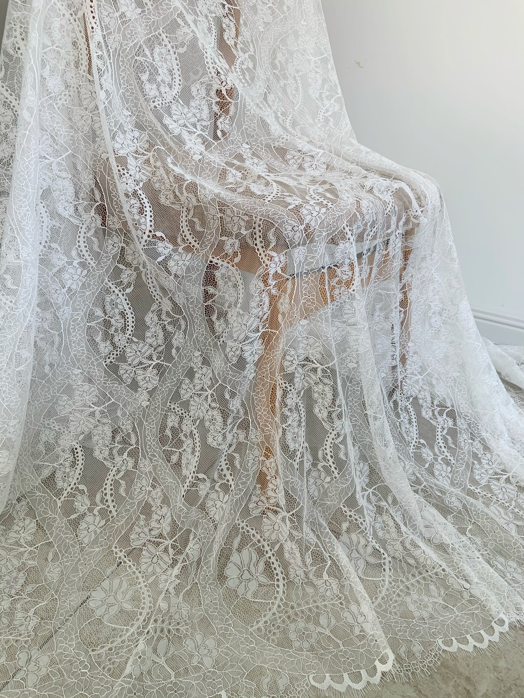 Novedades Chantilly tejido de encaje para vestido de novia - Etsy España