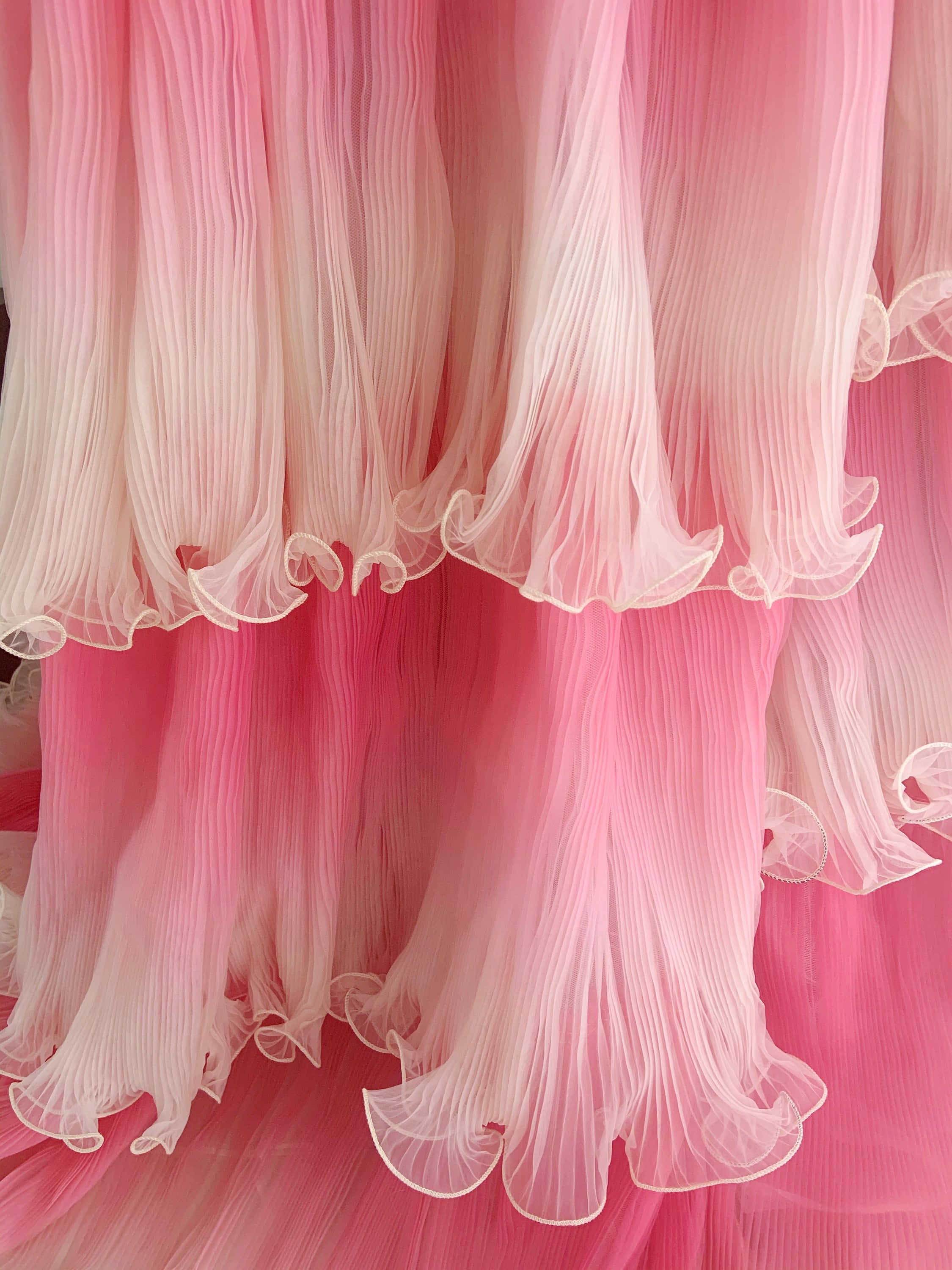 Pink organza ruffle Fabric for cake dress ombre colored | Etsy