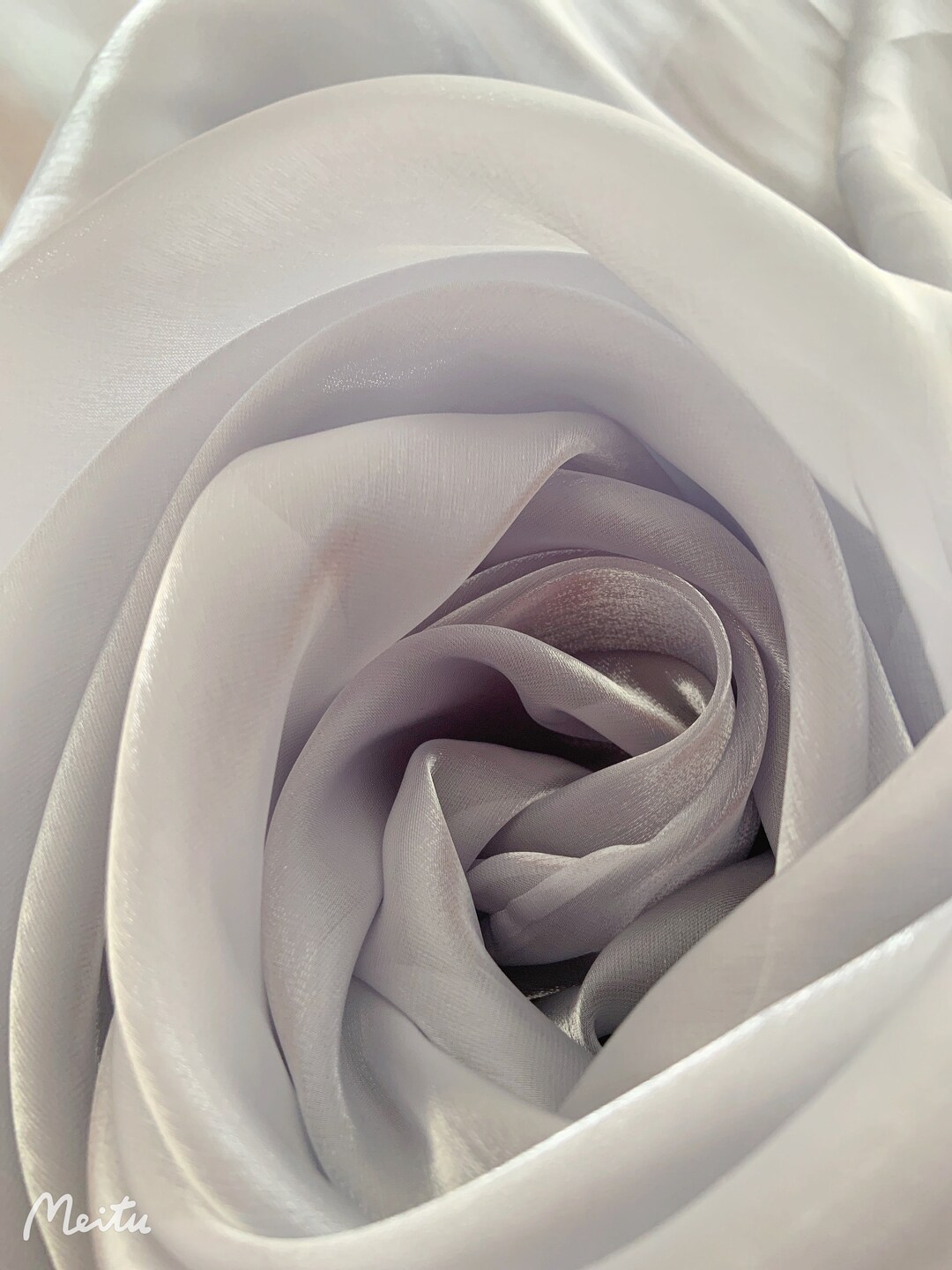 Shiny Grey Solid Organza Fabric, Grey Sheer Shine Organza Fabric for ...