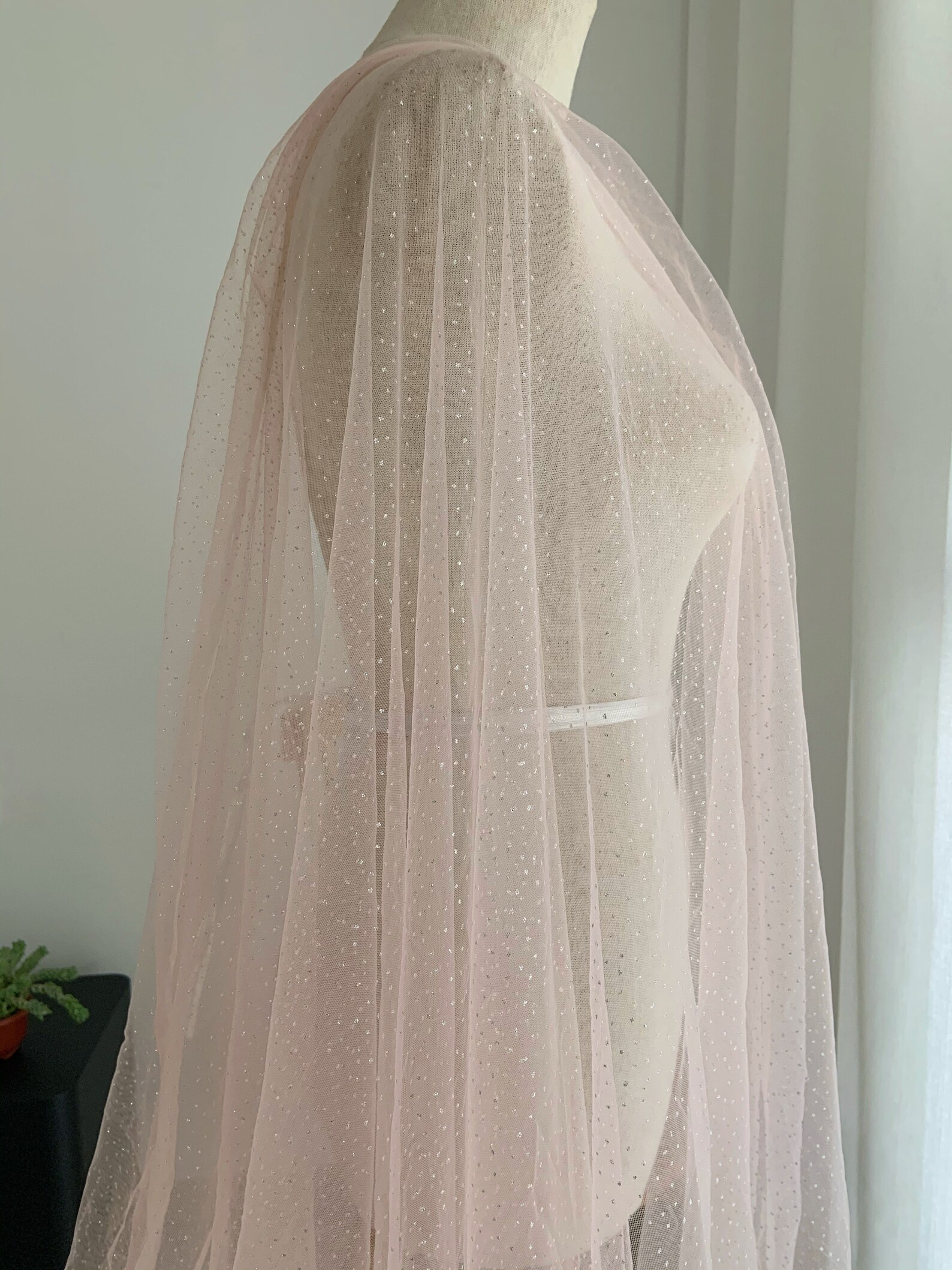 Light Pink Tulle Fabric With Glitters for Dress Costume | Etsy