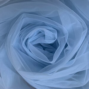 Pale Blue Milan Tulle Fabric, High Density Tulle Fabric, Extra Dense ...