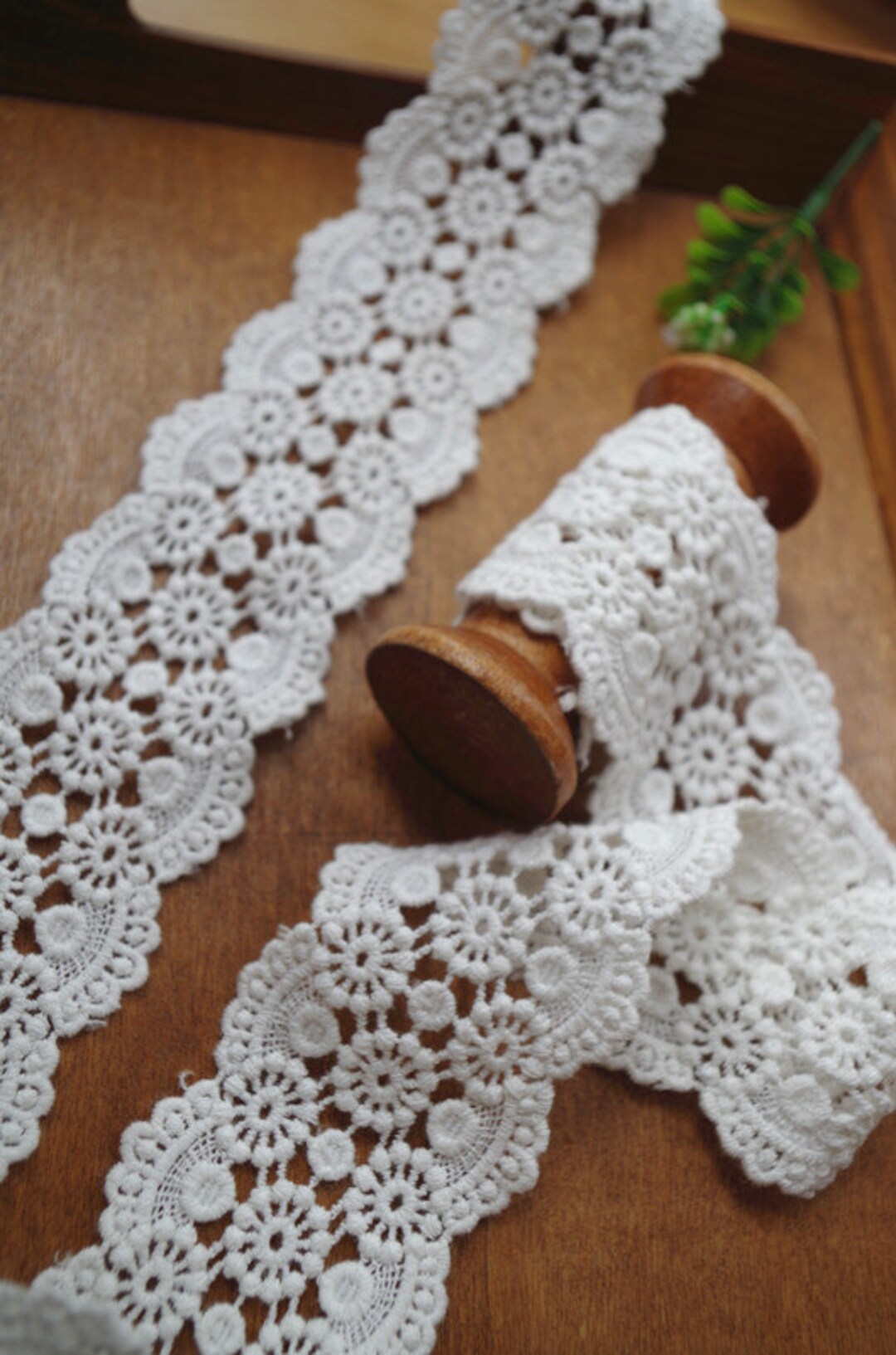 Off White Cotton Lace Trim, Cotton Crocheted Lace Trim, Vintage Style ...