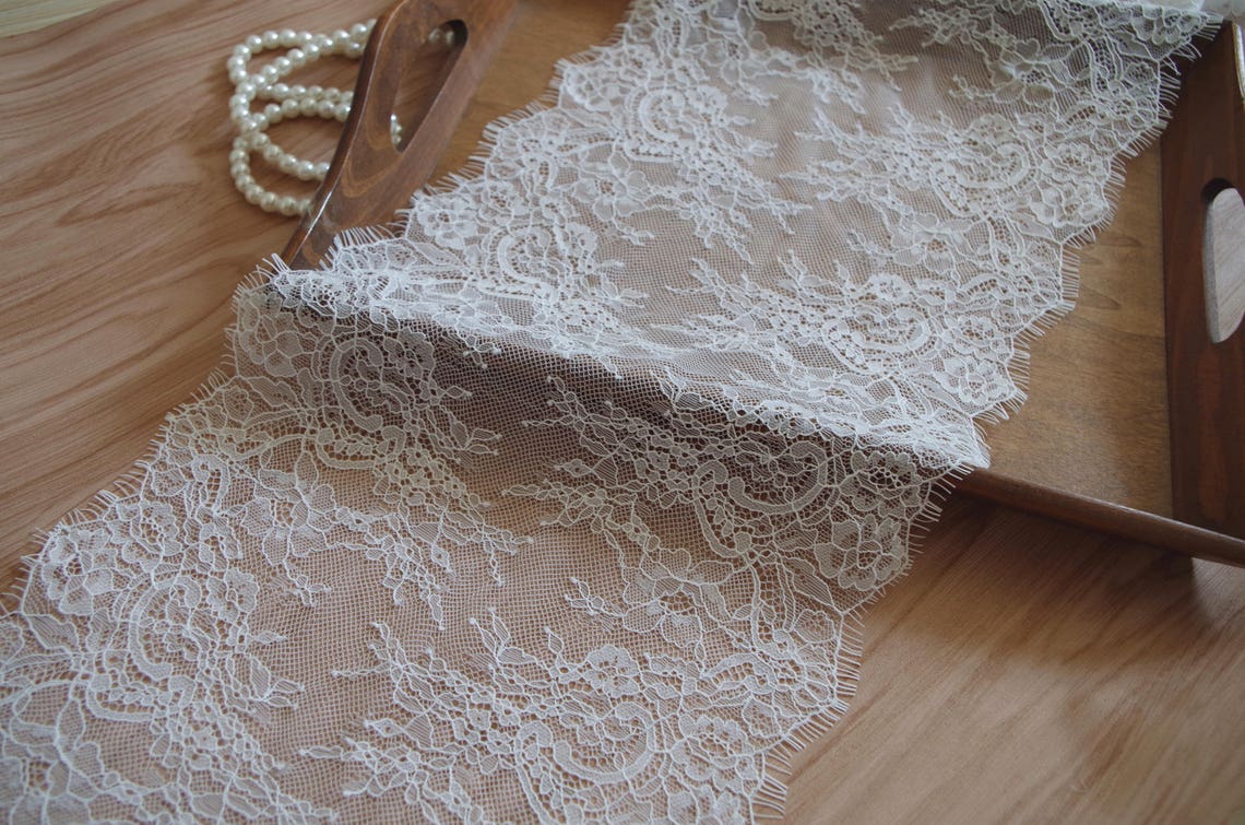 Chantilly Lace Fabric, Lace Fabric for Bridal Dress, French Lace Fabric ...