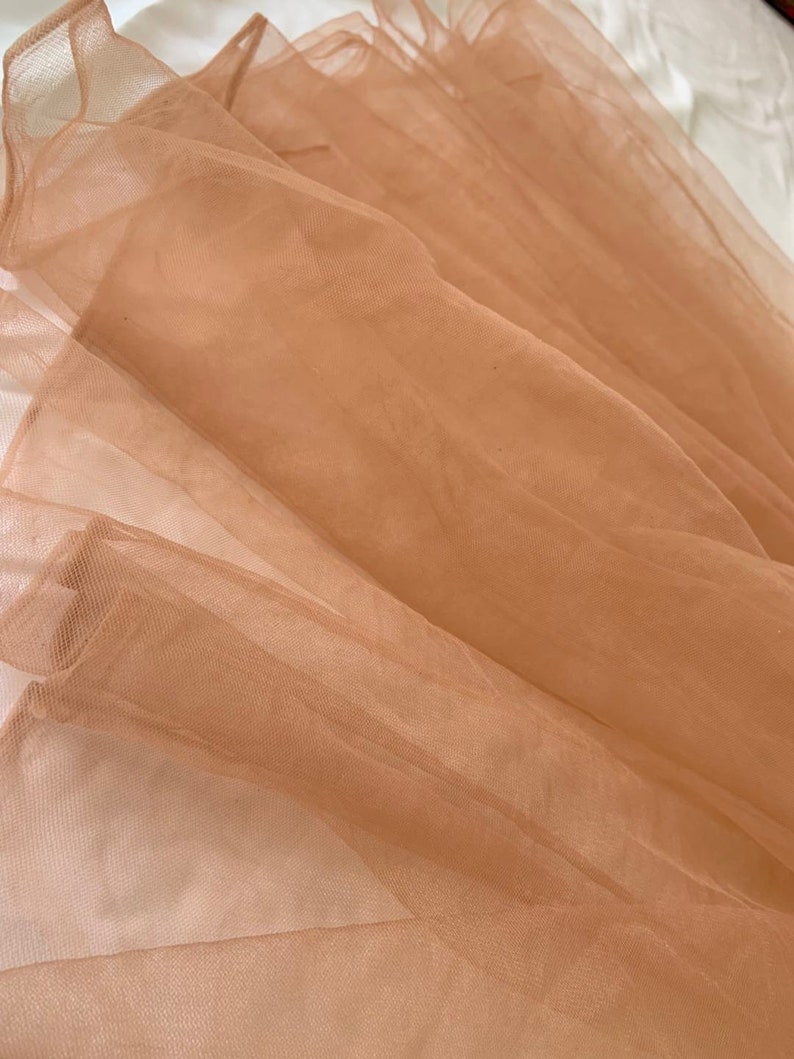 Dust pink fine tulle netting fabric skin flesh color tulle | Etsy