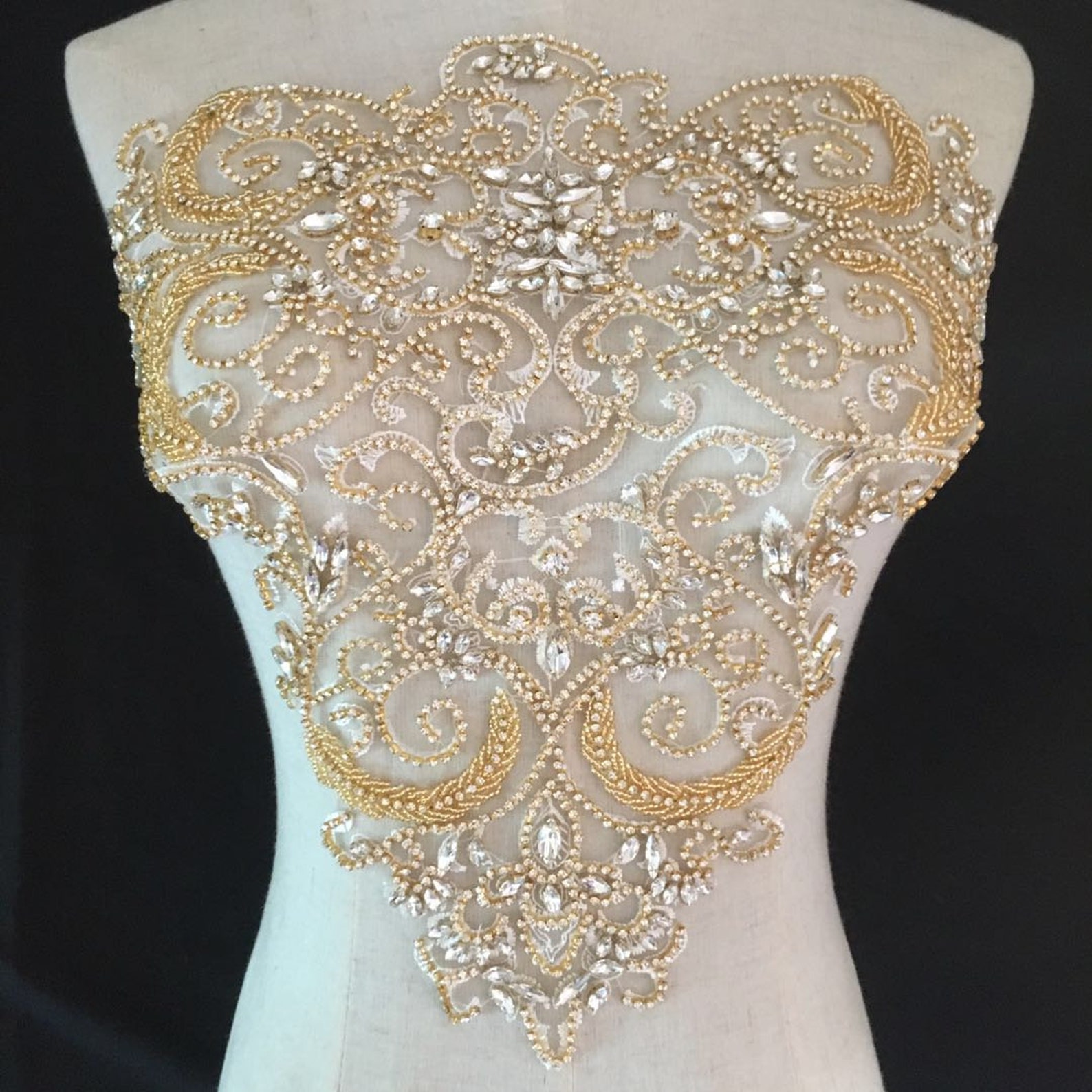 Rhinestone Bodice Applique Crystal Bodice Applique for - Etsy