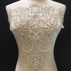 Rhinestone Bodice Applique, Crystal Bodice Applique for Bridal, Deluxe ...