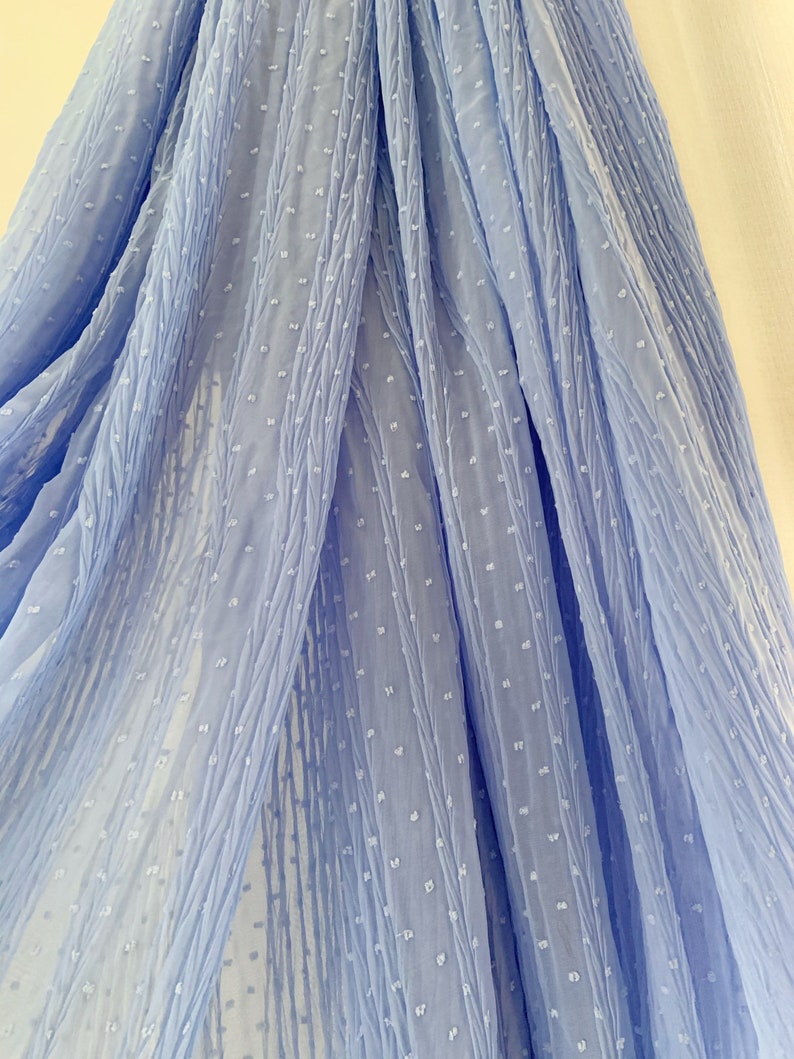 Light Blue Creased Chiffon Fabric Pleated Chiffon Fabric - Etsy