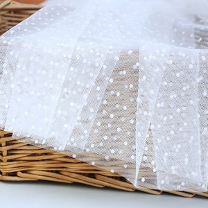 Light Pink Tulle Lace Fabric With Flocking Polka Dots - Etsy