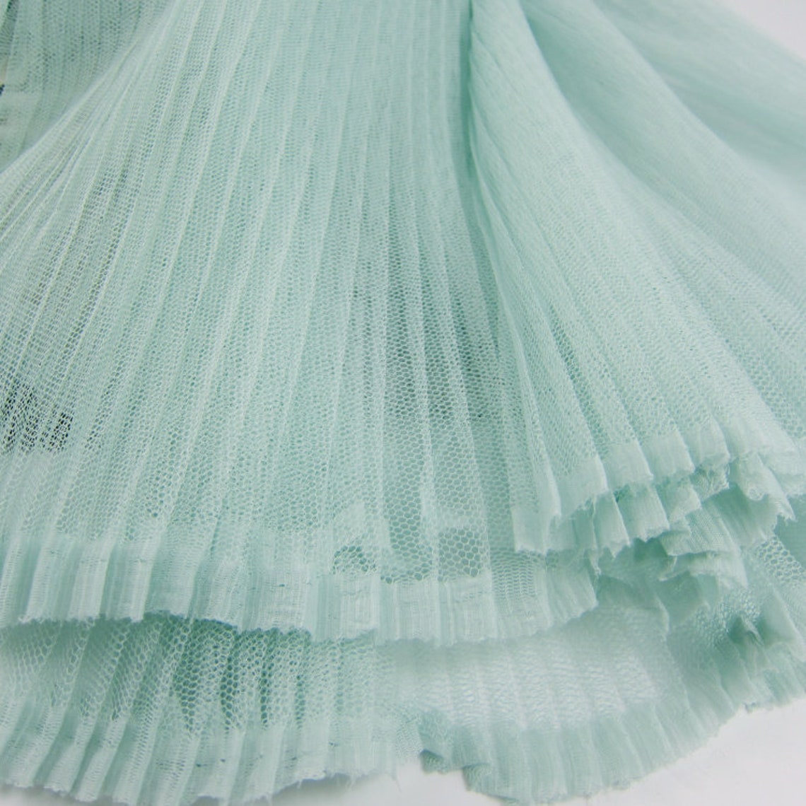 Nude Tan Pleated Tulle Panel, Tulle Mesh Vertical Crease, Accordion ...