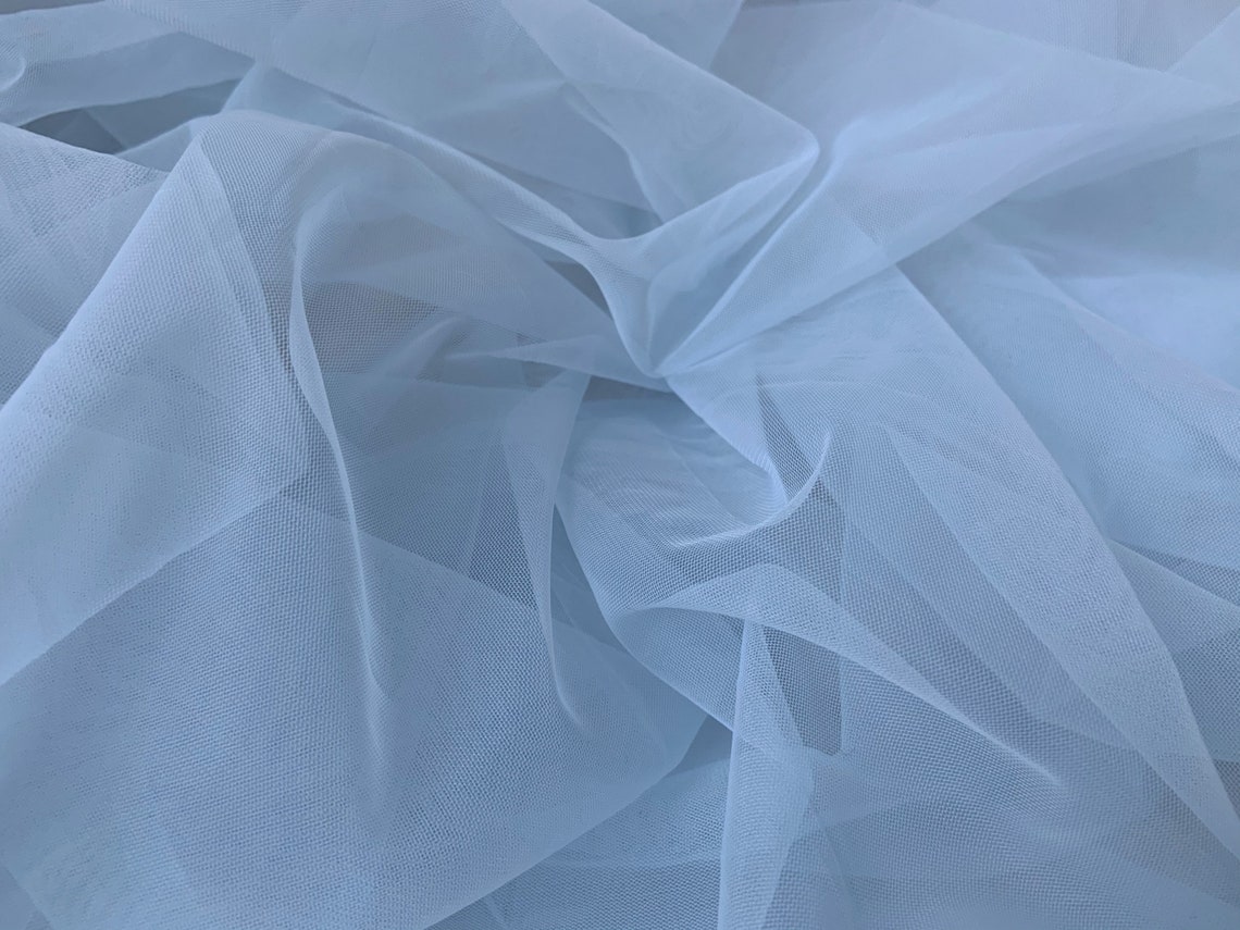 Pale Blue Milan Tulle Fabric, High Density Tulle Fabric, Extra Dense ...