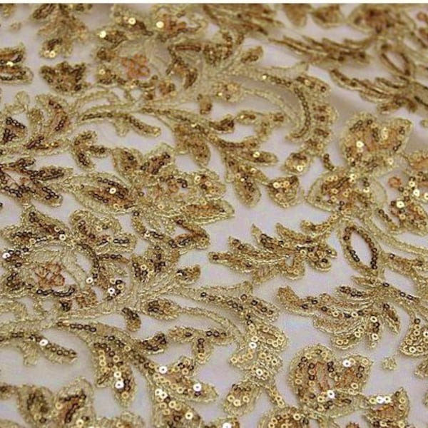 Gold Lace Fabric - Etsy