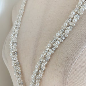 Pearl Rhinestone Bead Trim Tape for Belt, Straps, Wedding Decors, Party ...