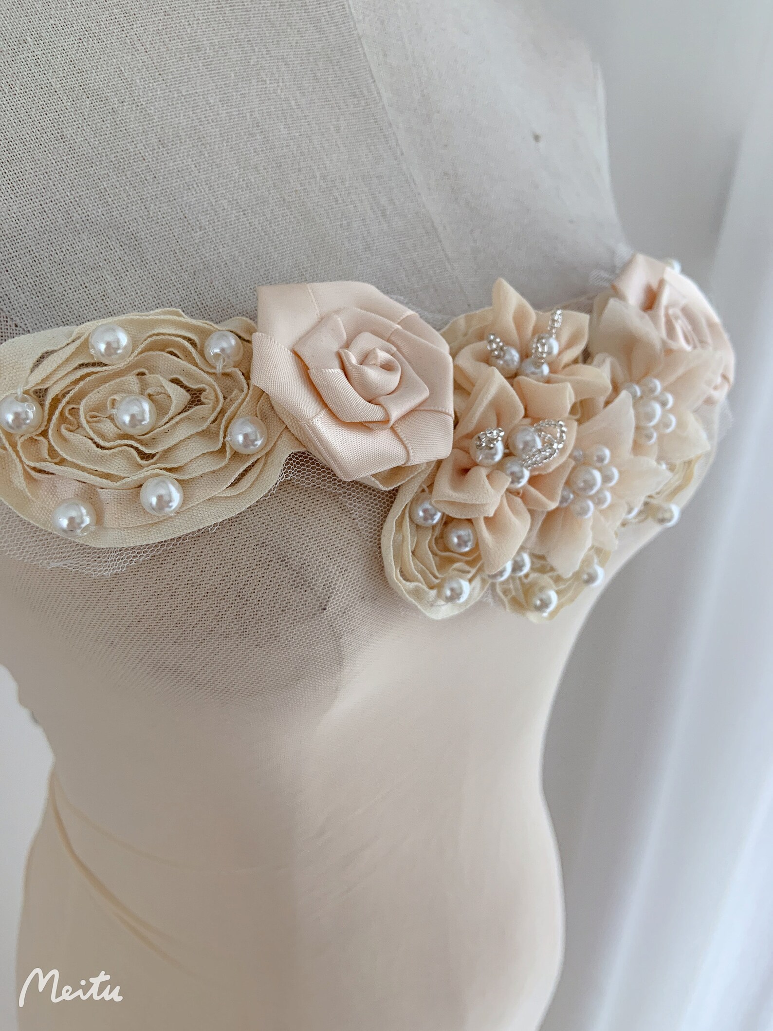 3D Hand Crafted Applique With Flowers Handmade Rosette Fabric - Etsy