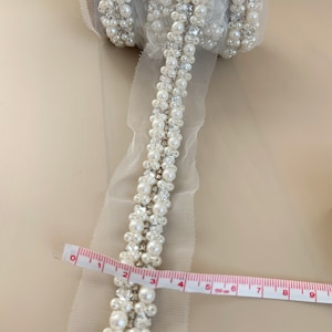 Pearl Rhinestone Bead Trim Tape for Belt, Straps, Wedding Decors, Party ...
