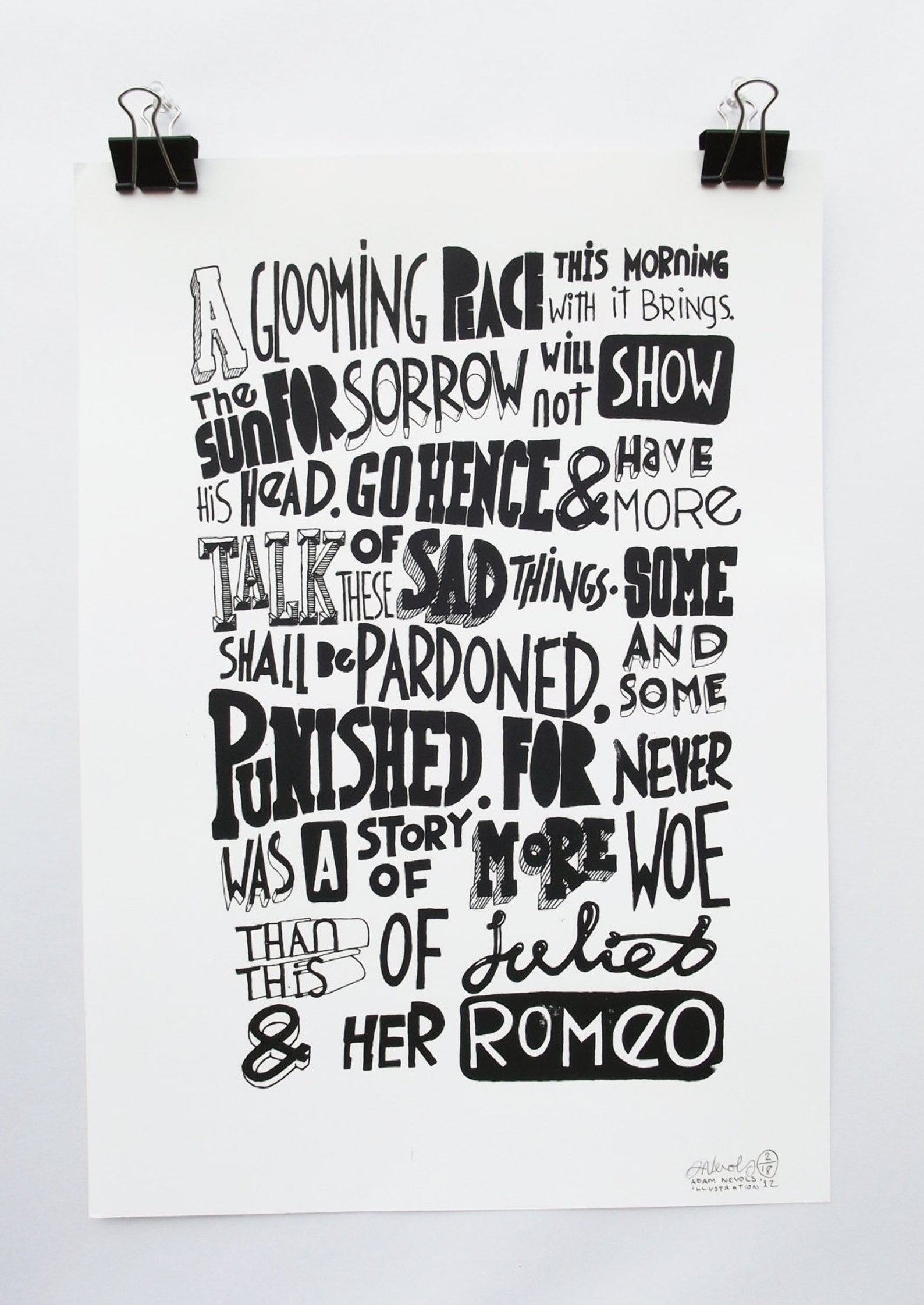 Romeo & Juliet : A GLOOMING PEACE Screenprints - Etsy