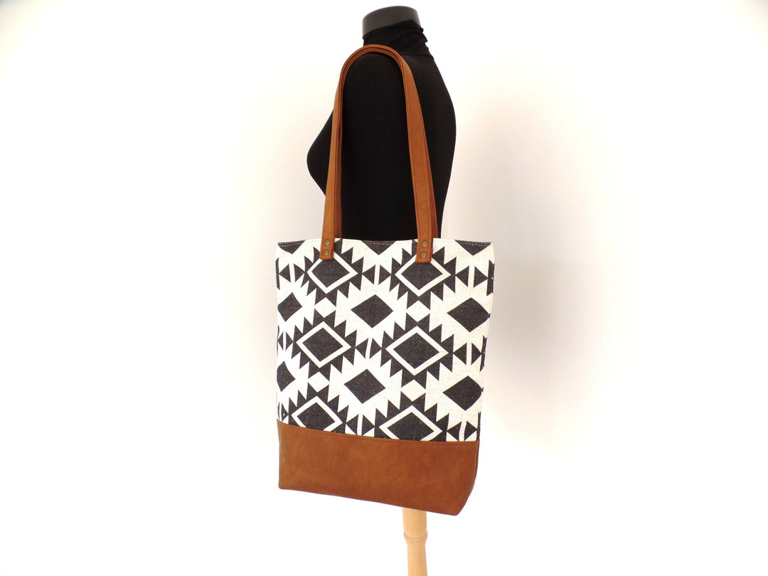 Tribal Print Tote Bag, Aztec Print Tote, Geometric Patterned Bag ...