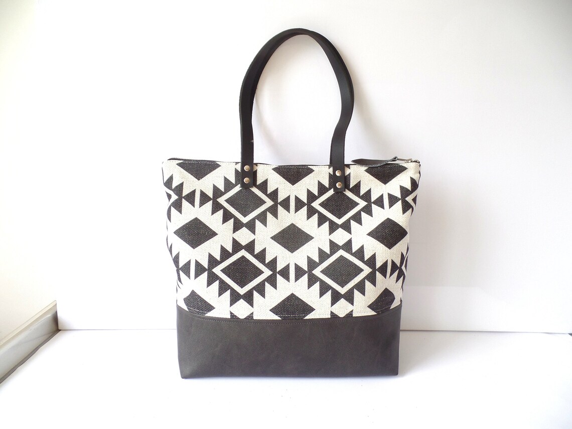 Aztec Print Tote Bag Tribal Pattern Bag Geometry Print Tote - Etsy