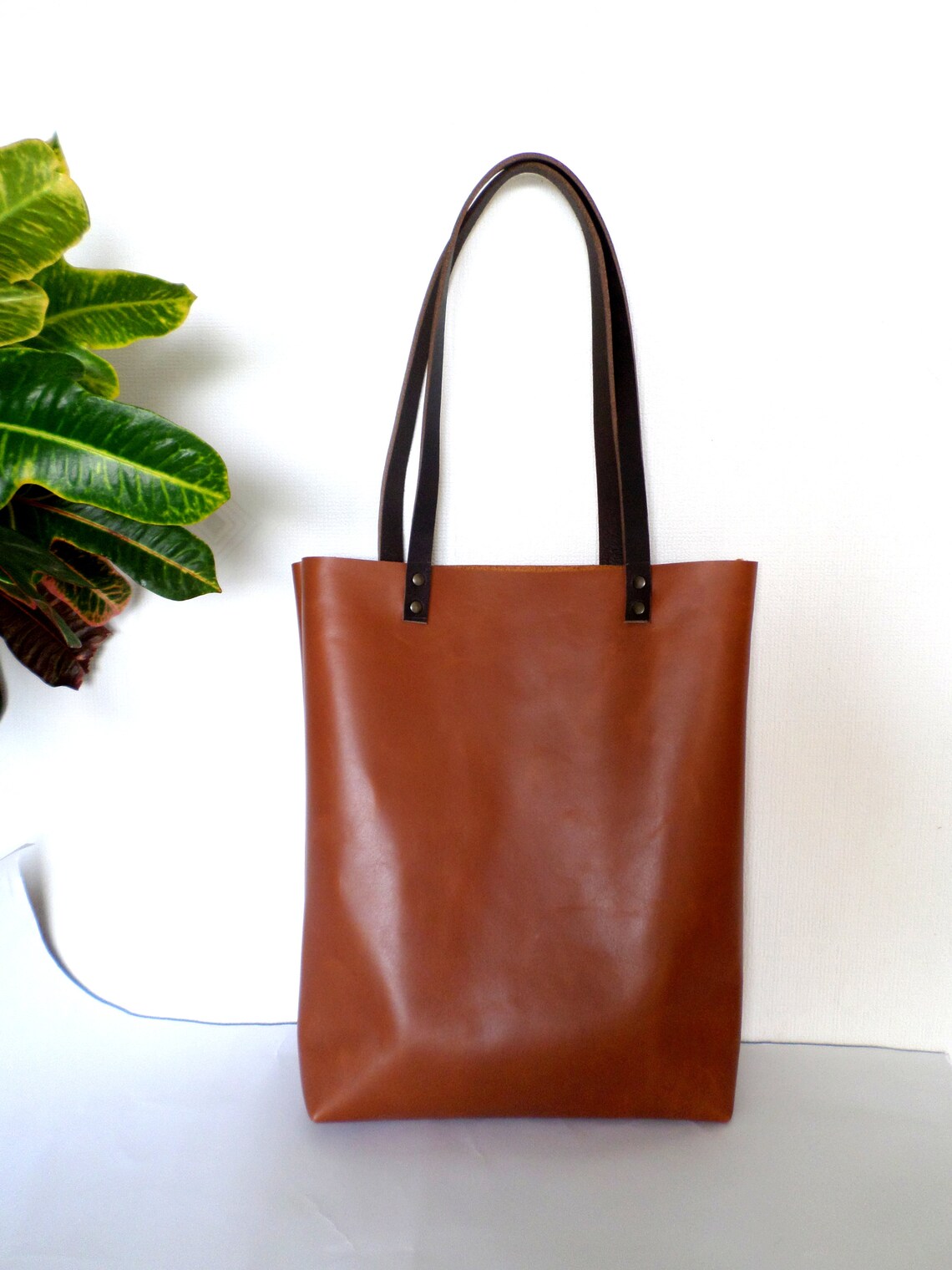 Leather Tote Real Genuine Leather Large Everyday Casual - Etsy
