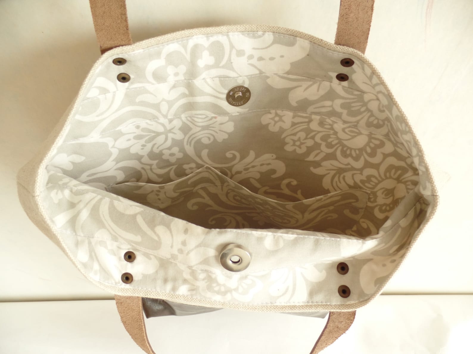 Leather and Linen Tote Bag Color Block Tote Bag Casual Tote - Etsy