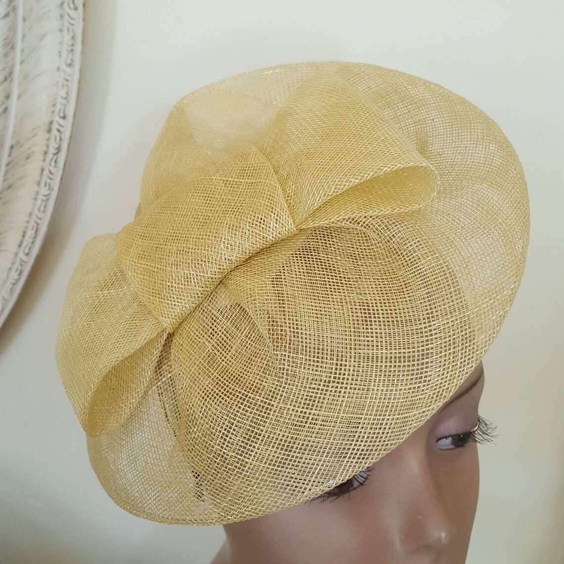 Derby hat Yellow hat Fascinator hats couture headpiece | Etsy