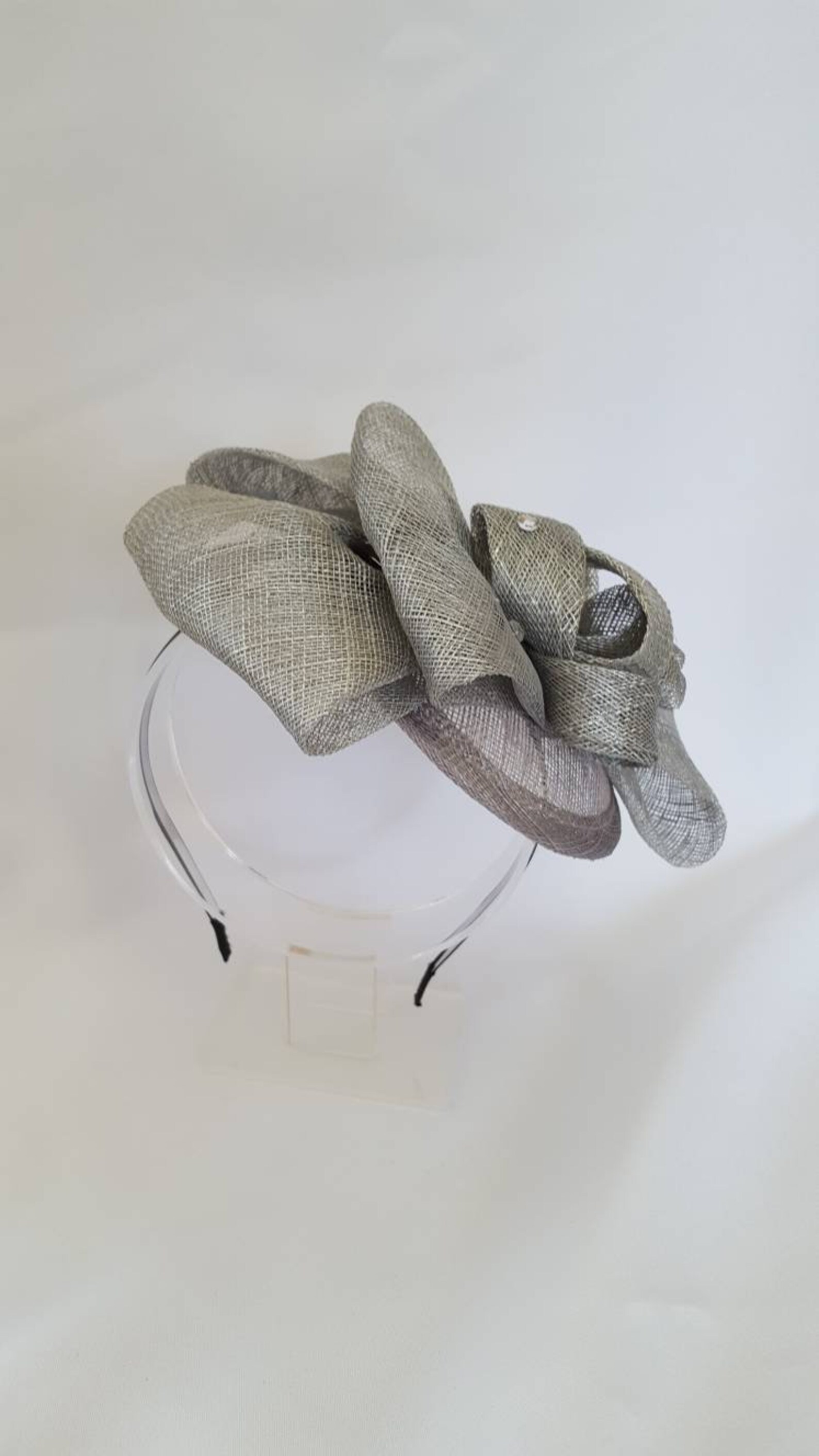 Fascinator Hat, Gray Silver Hat, Ladies Day Hat, Cocktail Hat, Church ...
