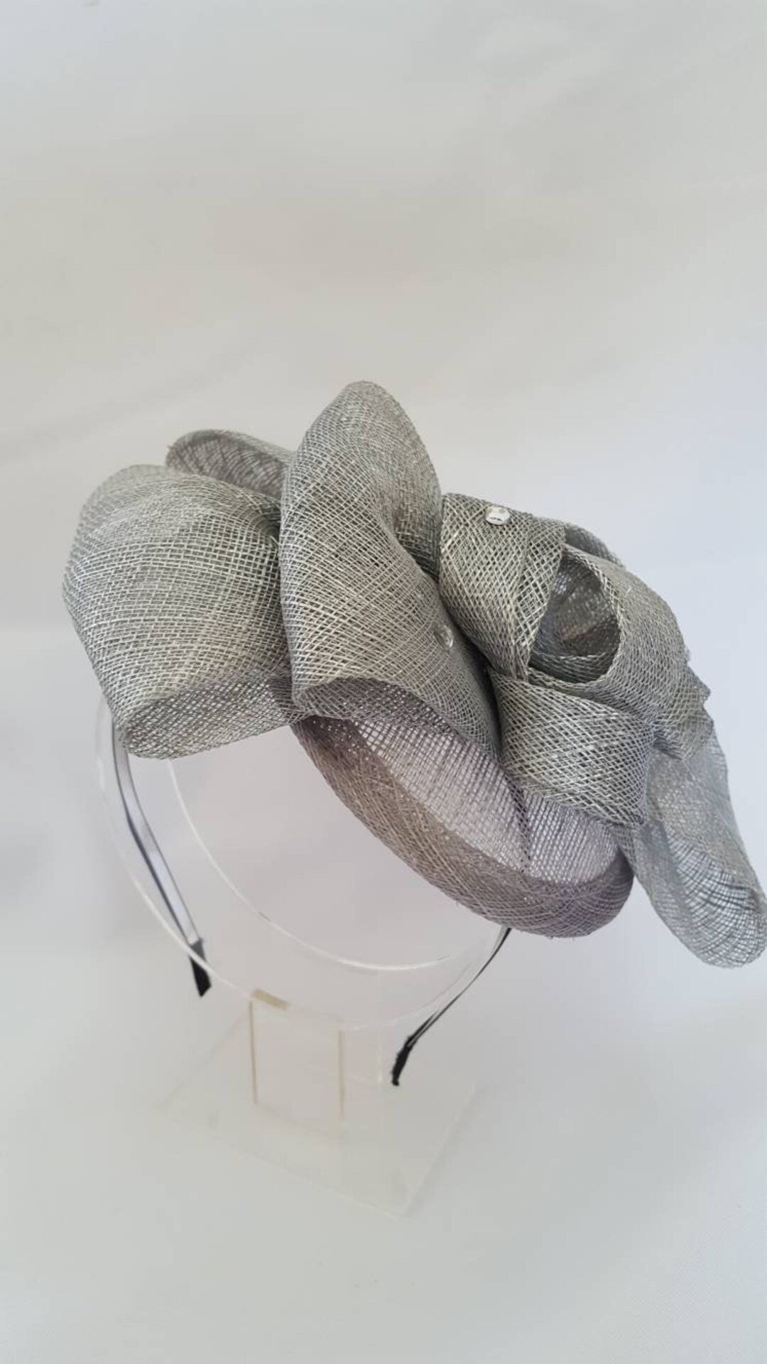 Fascinator Hat, Gray Silver Hat, Ladies Day Hat, Cocktail Hat, Church ...