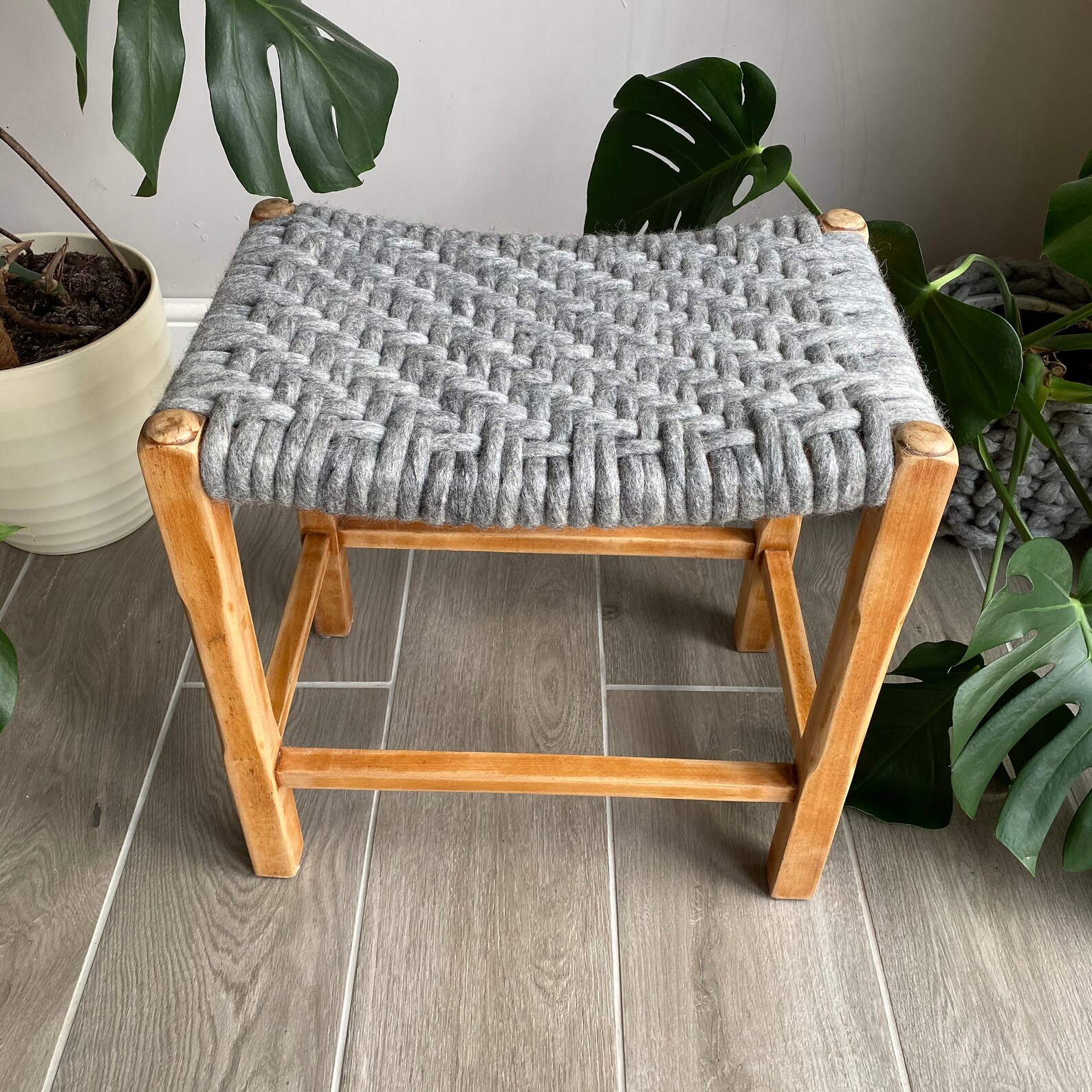 Upcycled Felted Merino Wool Woven Stools - Etsy UK