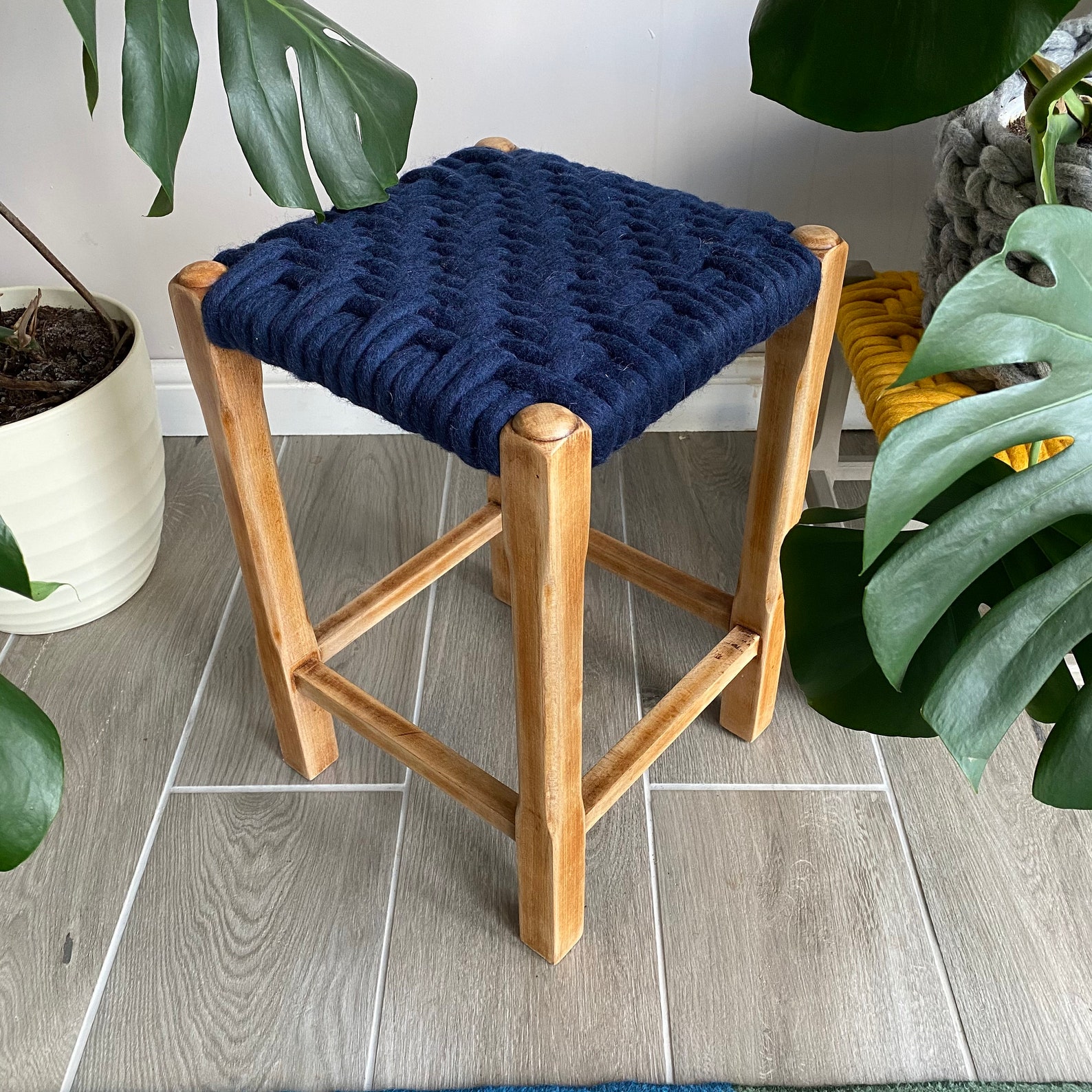 Upcycled Felted Merino Wool Woven Stools - Etsy UK