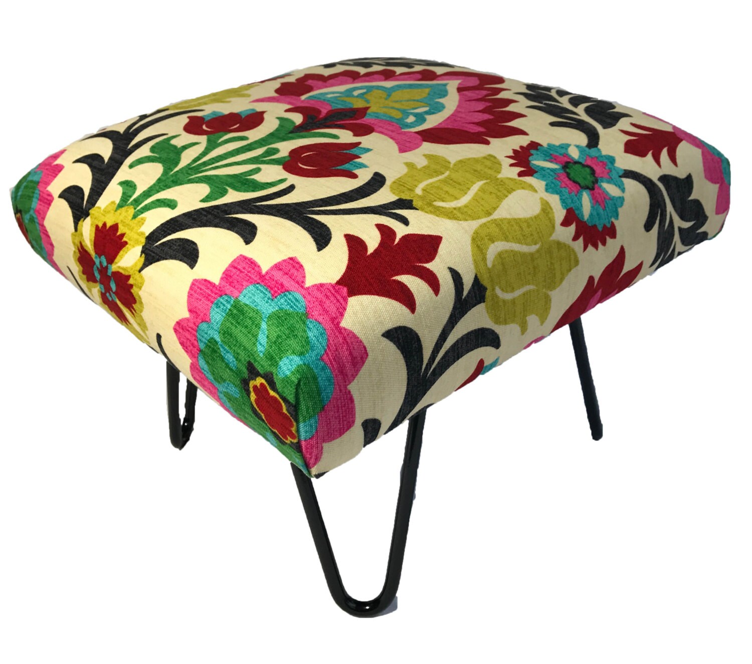Santa Maria Desert Flower Footstool Ottoman With Retro Style - Etsy ...