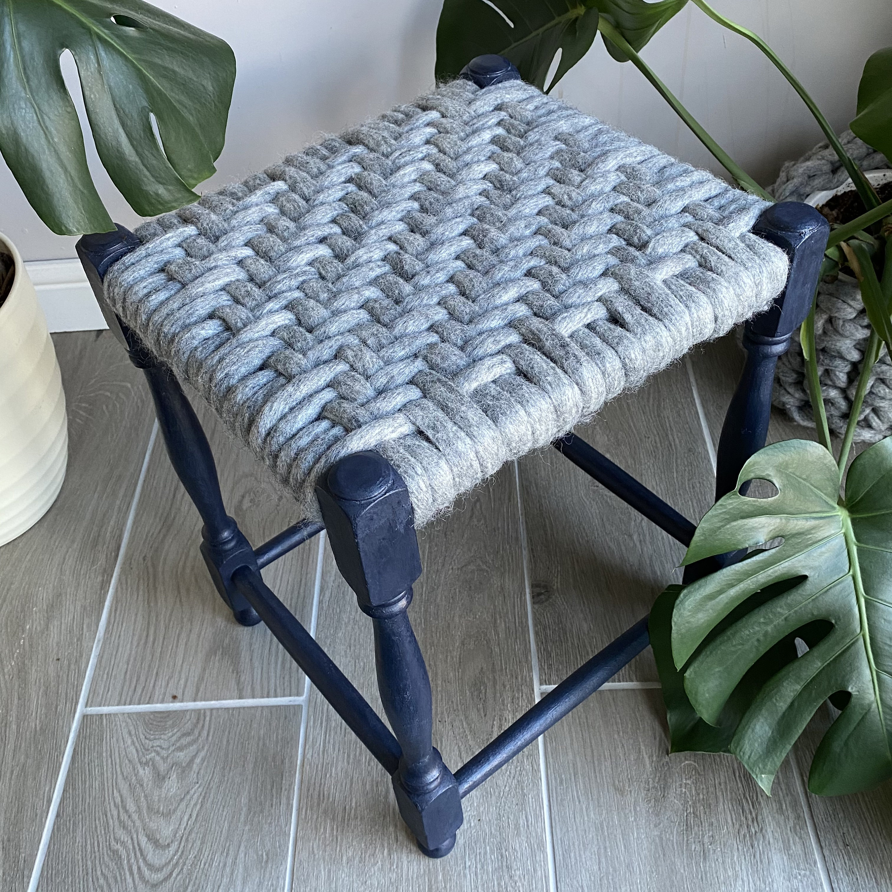 Upcycled Felted Merino Wool Woven Stools - Etsy UK