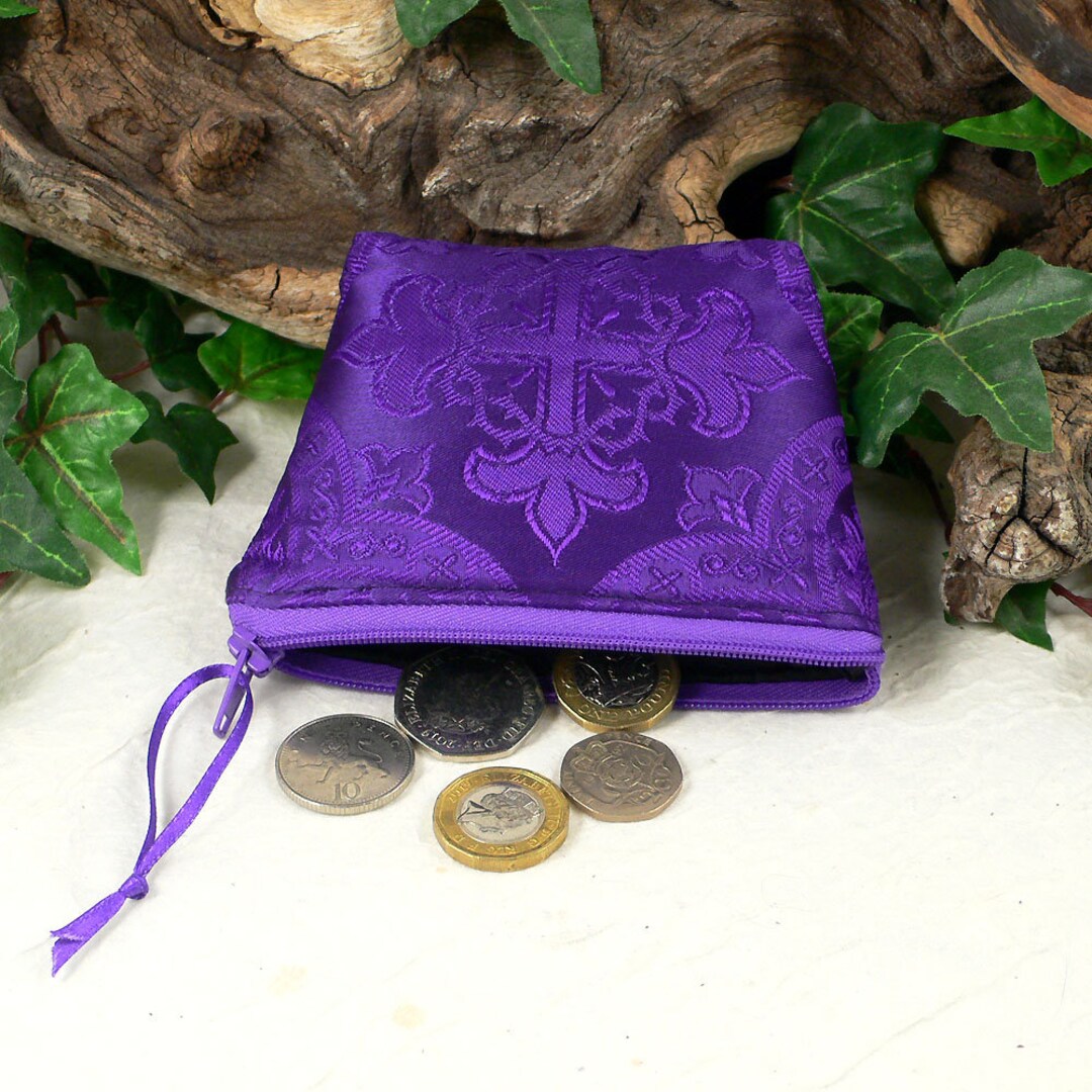 Purple Brocade Luxury Coin Purse/pouch - Etsy