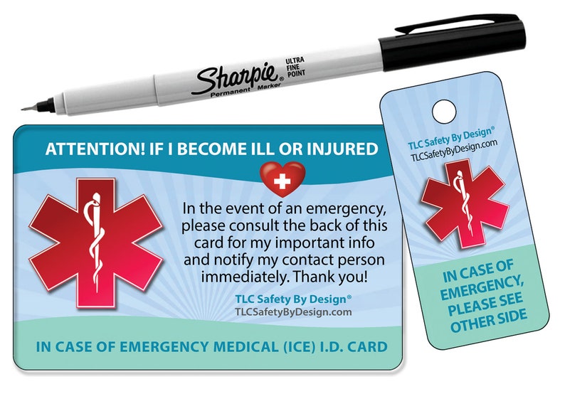 Medical ICE Alert in Case of Emergency Allergy Safety I.D. - Etsy