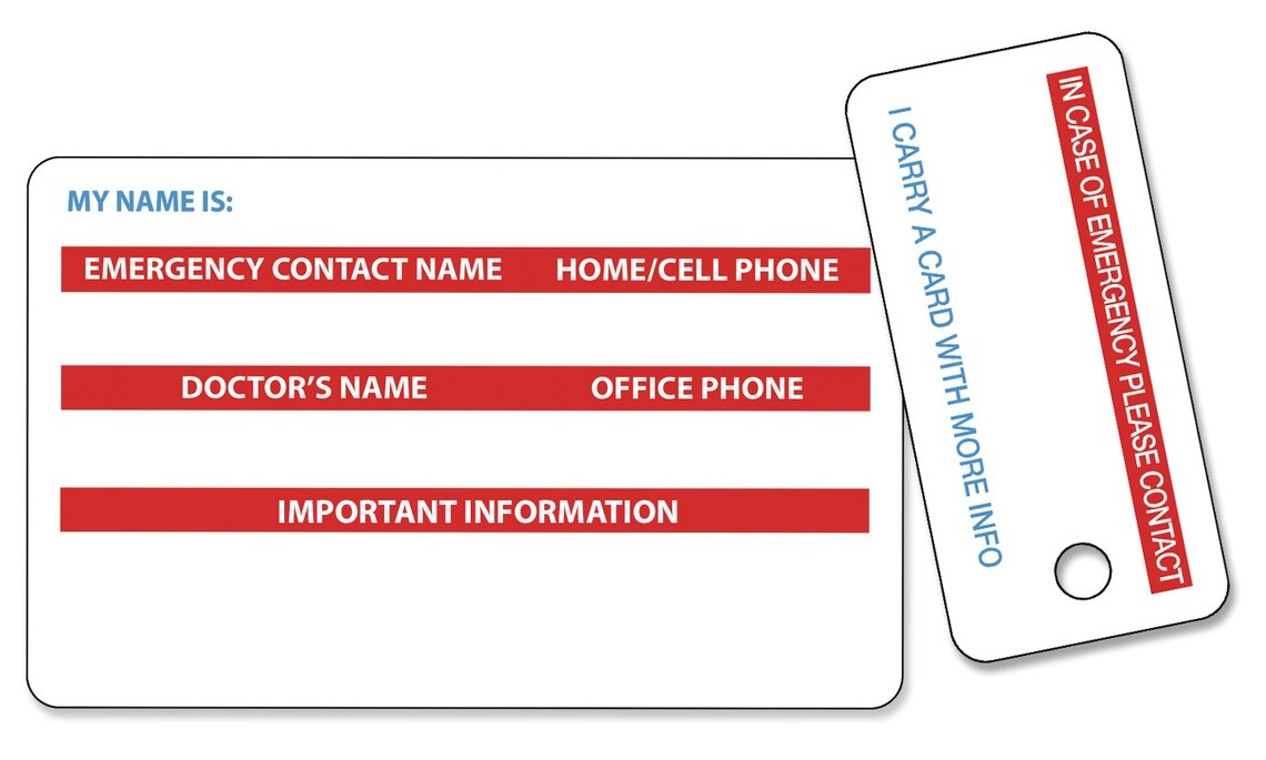 PET EMERGENCY CARD & Key Tag in Case of Emergency Contact | Etsy Canada