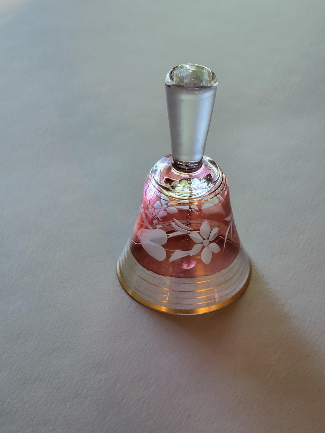 Sapska Fabrika Stakia Paracin Yugoslavian Bell With Gold Gilt Cranberry ...