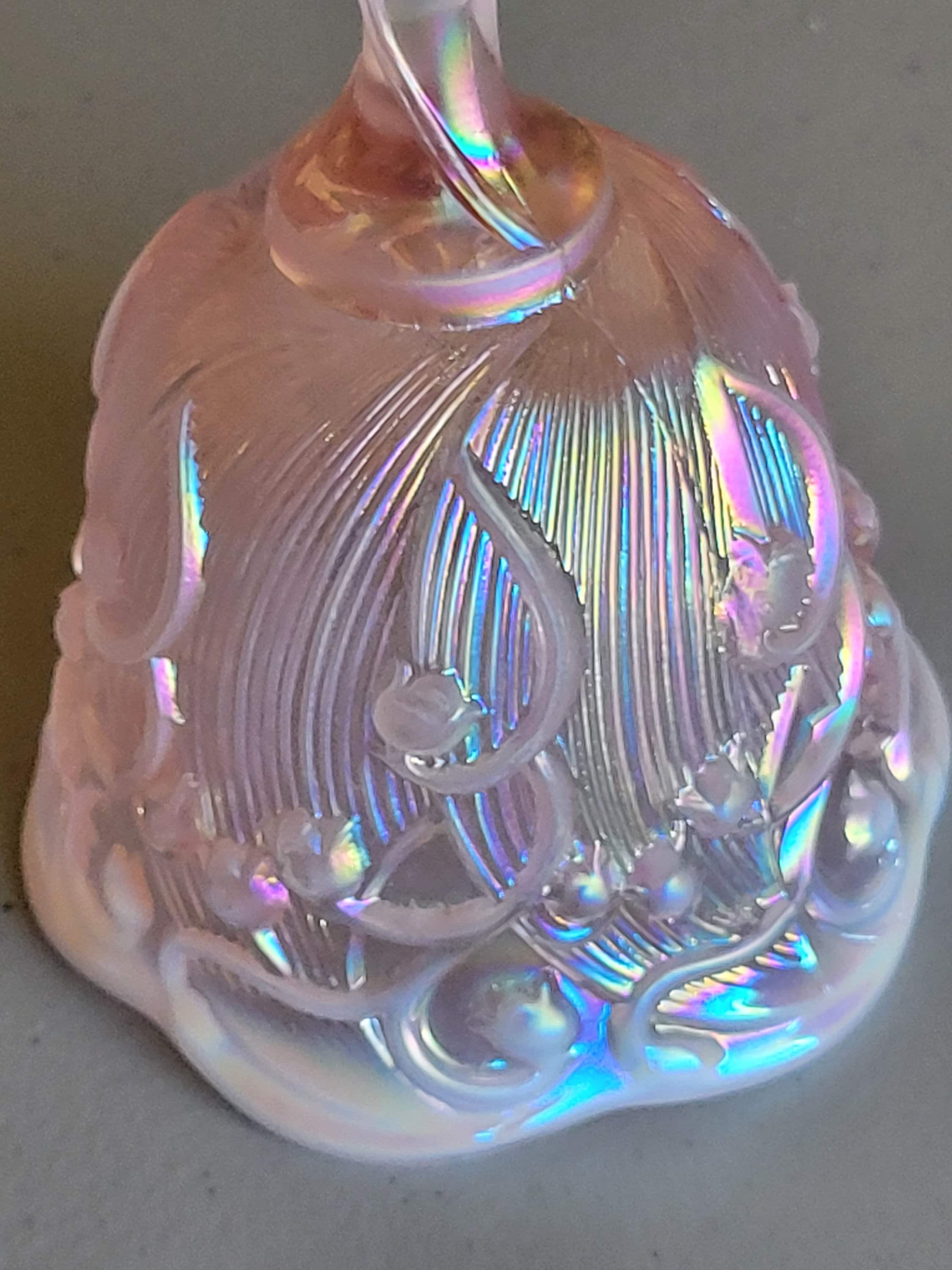 Fenton Opalescent Pink Bell lily of the Valley Iridescent Makers Mark ...