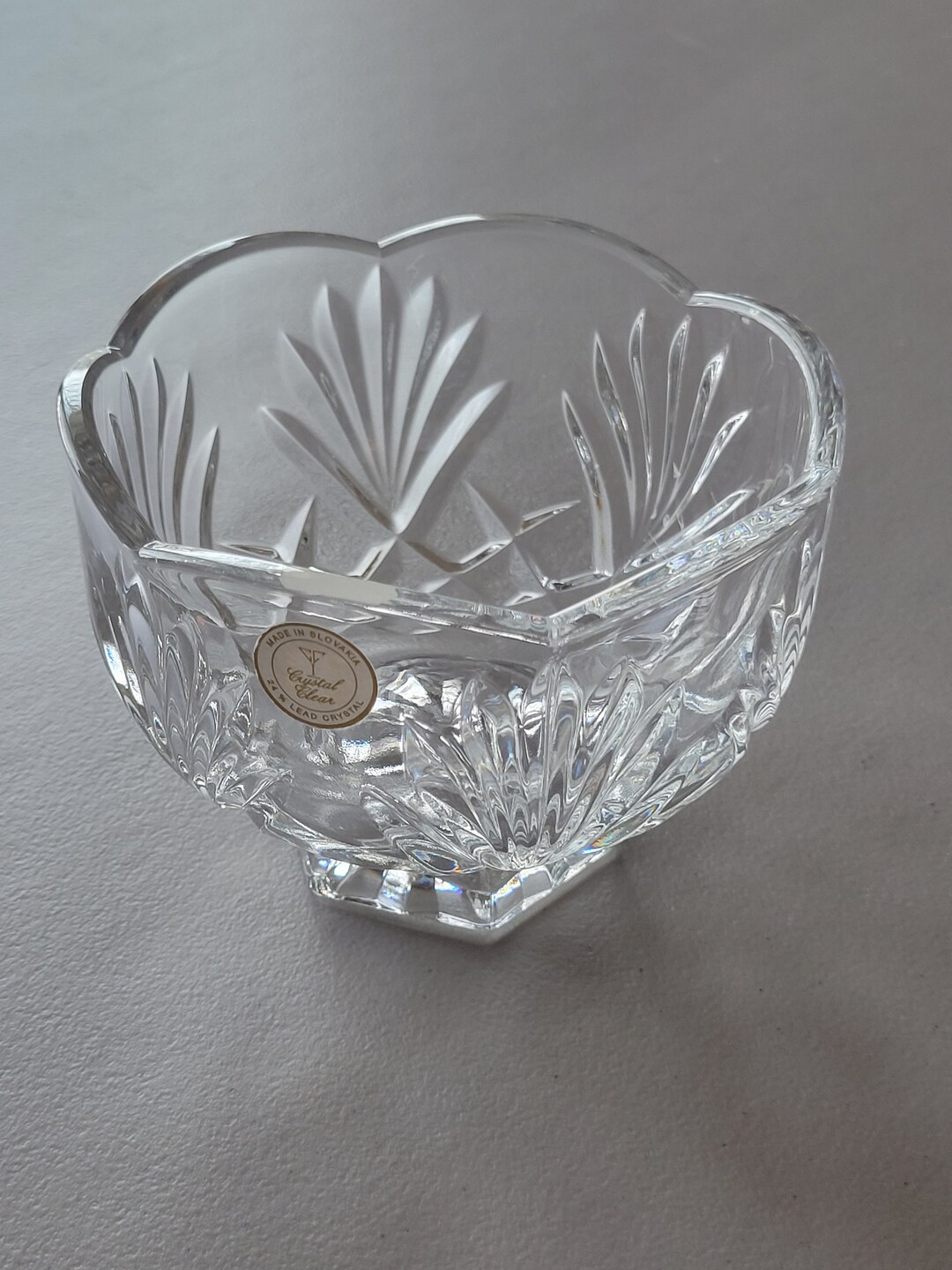 Crystal Clear 24% Lead Crystal Footed Bowl or Candy Dish Made in ...