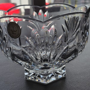 Crystal Clear 24% Lead Crystal Footed Bowl or Candy Dish Made in ...