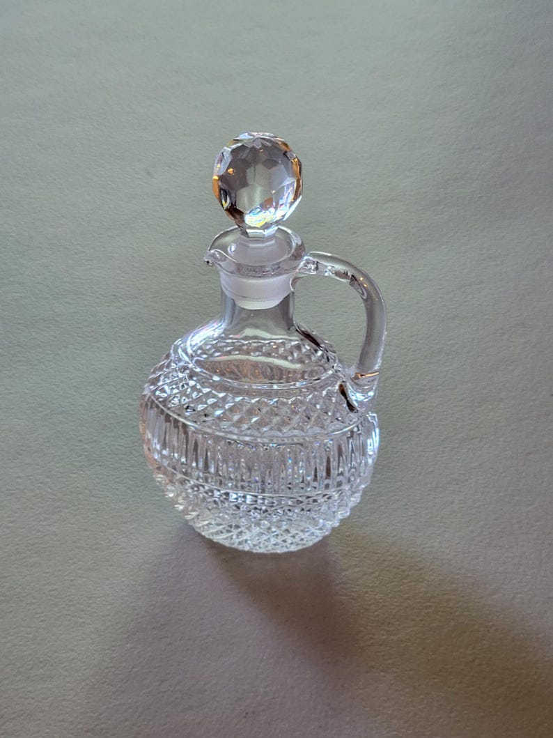 Vintage Pressed Glass Cruet Vinegar Pitcher Original Stopper - Etsy