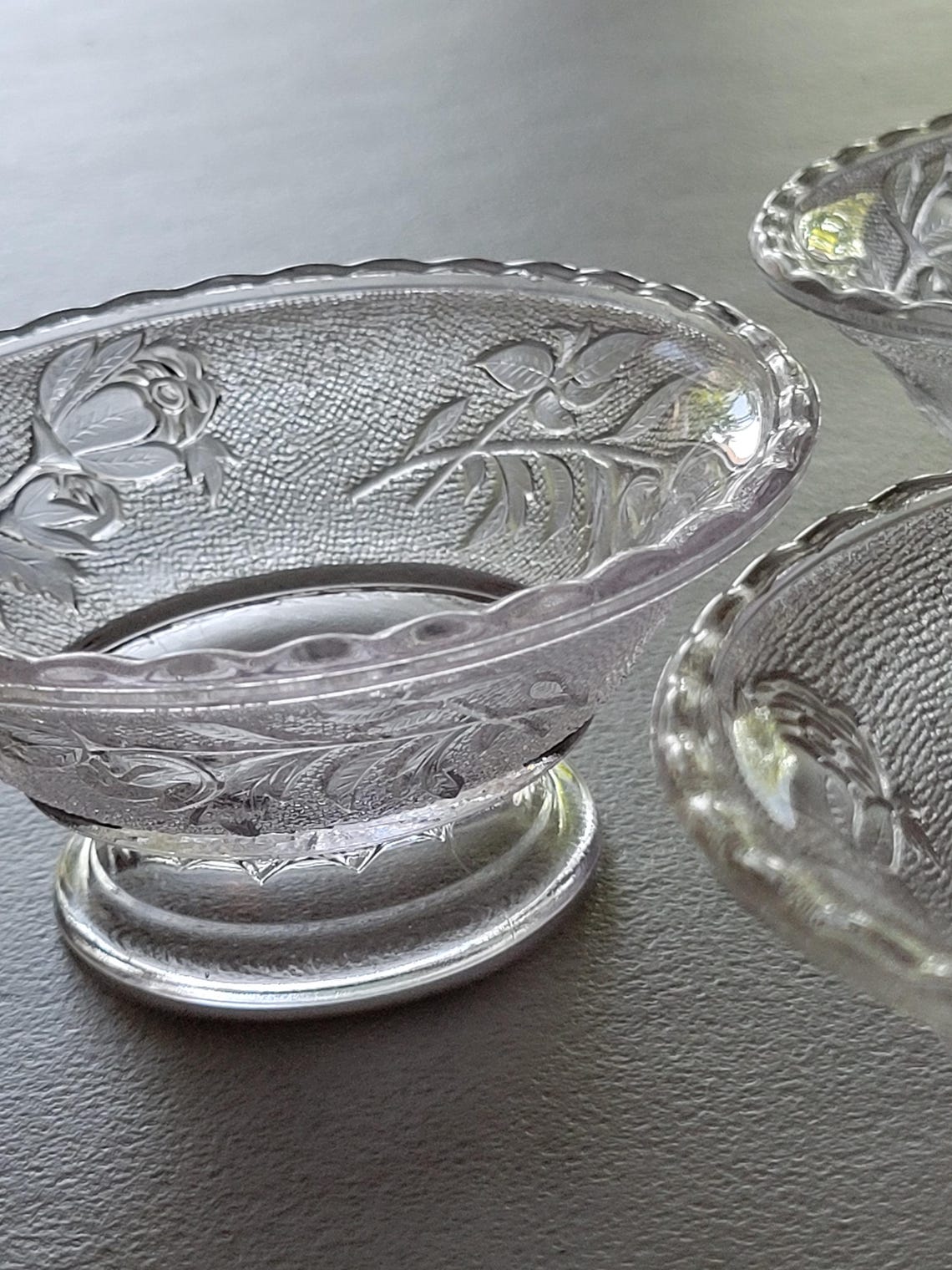 Anchor Hocking Clear Pebble Glass Rose Custard Cups Set of 3 - Etsy