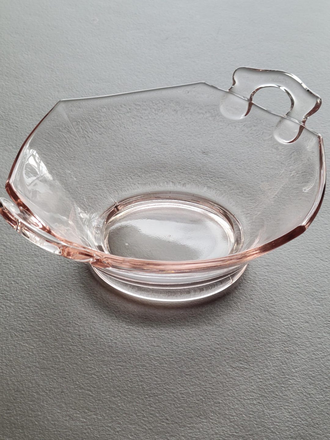 Imperial Depression Glass-molly Pink Handled Bowl Light Pink With ...