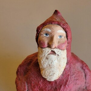 Handmade and Hand Painted Paper Mache Santa - Signed - Etsy